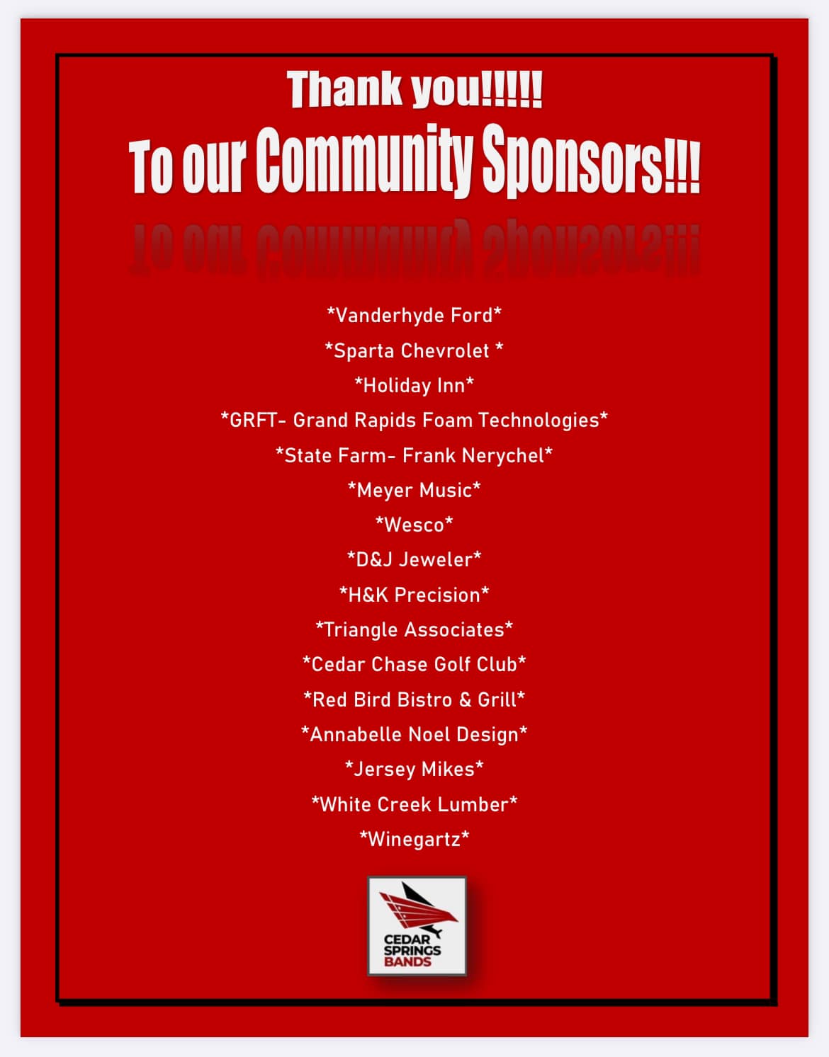 Our Sponsors – Cedar Springs Bands